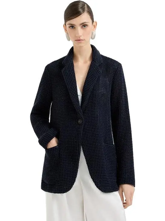 Brunello Cucinelli Net Knit Blazer - Blue