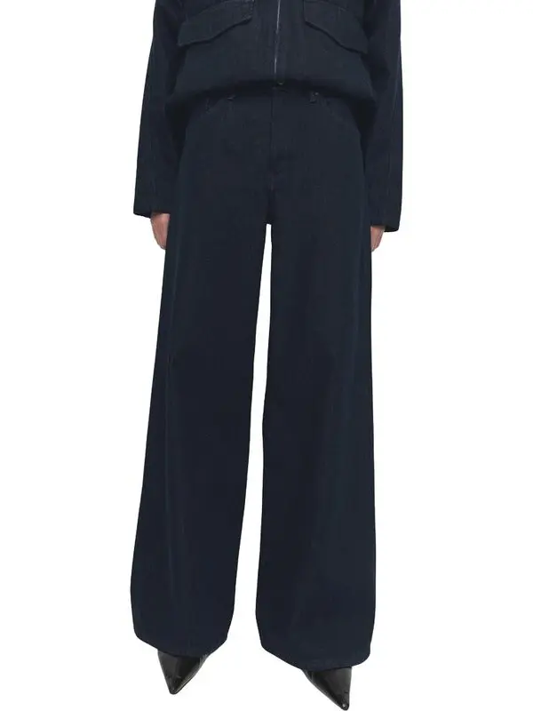 Mango High-waist Wide Leg Full-length Jeans - Open Blue