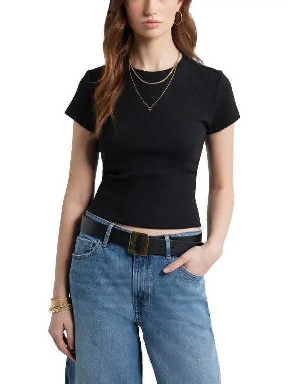Treasure & Bond Tuckable Rib Baby Tee - Black