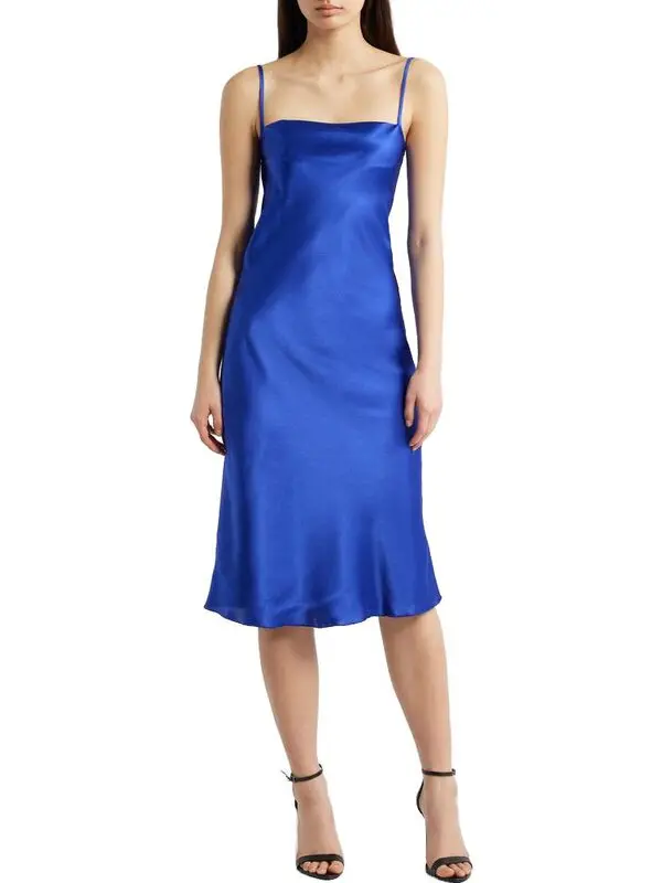 JUMP APPAREL Bow Back Satin Slipdress - Royal
