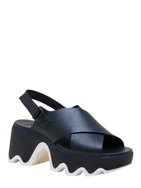Sorel Kinetic™ Aura Slingback Platform Sandal - Black/sea Salt