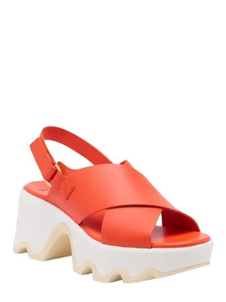 Sorel Kinetic™ Aura Slingback Platform Sandal - Crimson Fire/honey White