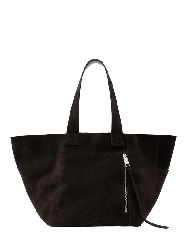 ALLSAINTS Alba Suede East/west Tote - Bitter Brown