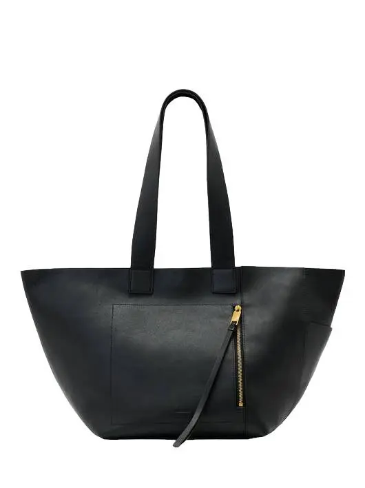 ALLSAINTS Alba Leather West Tote - Black