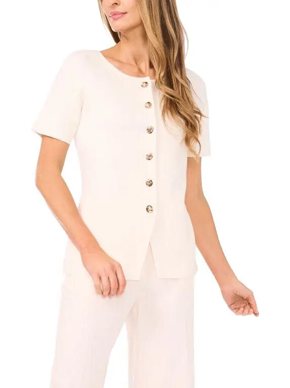 Ted Baker London Gail Longline Split Hem Button-up Shirt - New Ivory