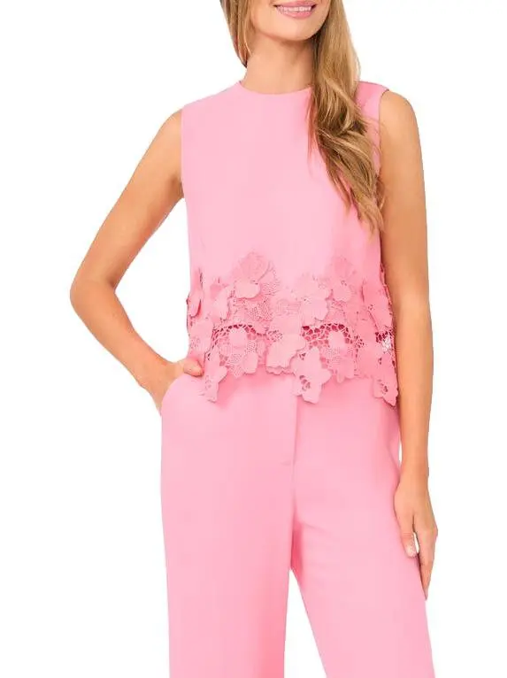 Ted Baker London Lace Trim Shell Top - Pink Drink