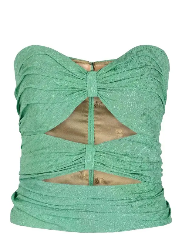 BLAZÉ MILANO Neptune Côte D'azur Cutout Bow Top - Green