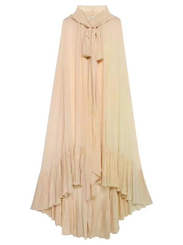 Blumarine Hooded Cape Dress - Neutrals