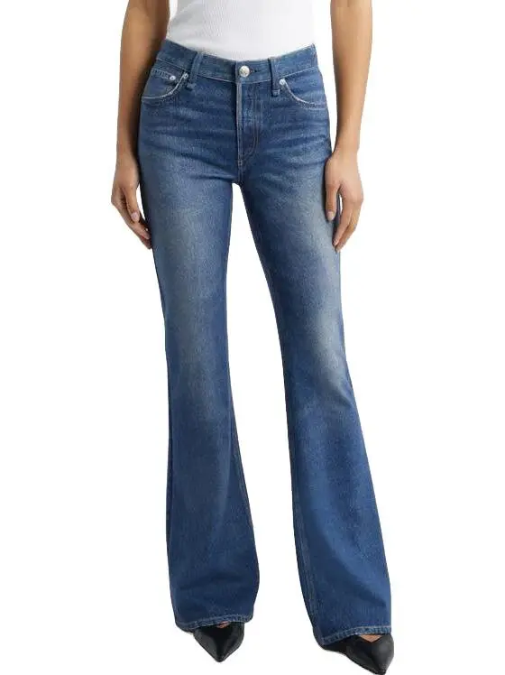 Rag & Bone Miramar Ponte Dahlia Mid-rise Flare Jeans - Cosmo