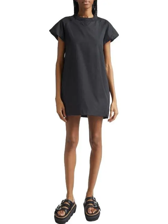 Sacai Poplin Sweatshirt Dress - Black