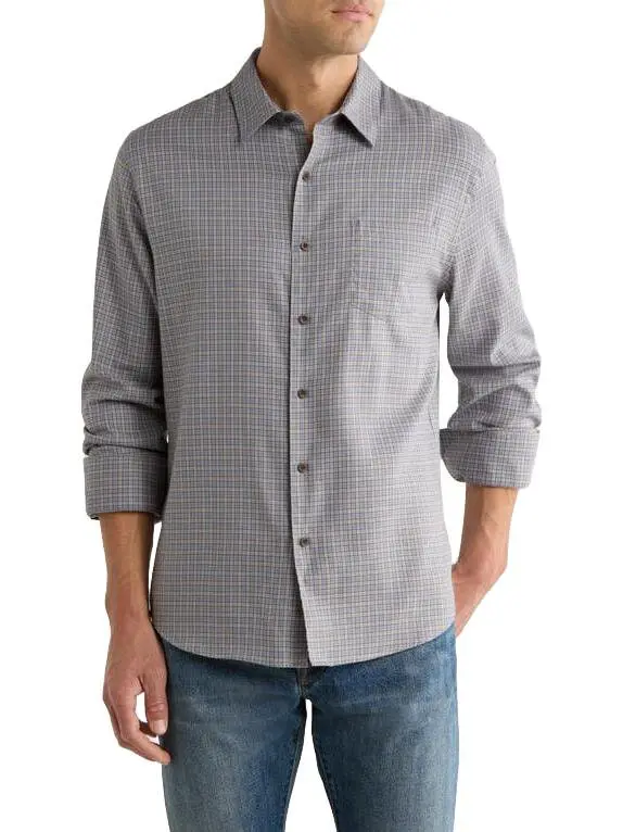 Vince Genesse Plaid Button-up Shirt - Steel Blue Combo