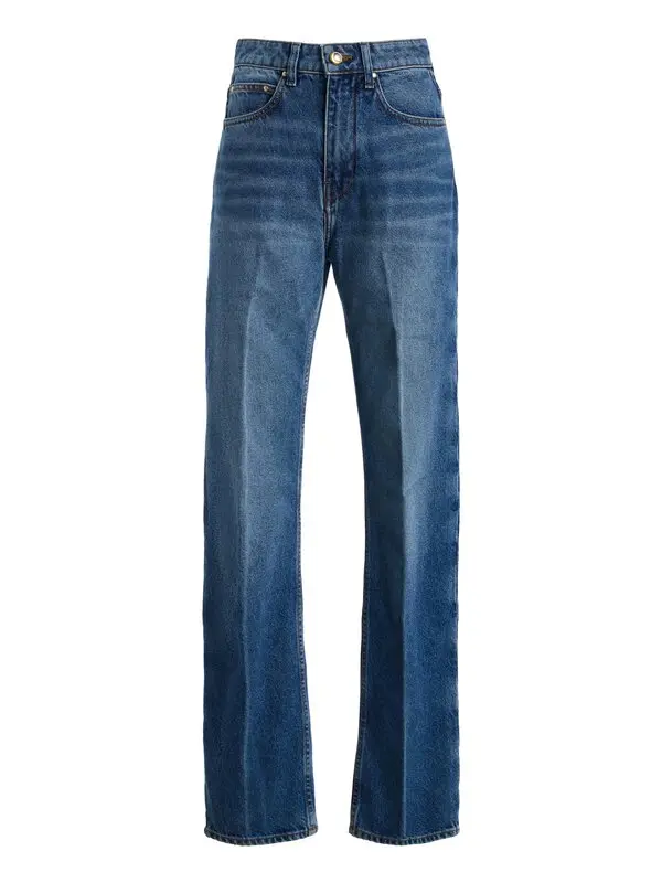 Ossou Noon Rigid High-rise Straight-leg Jeans - Dark Wash