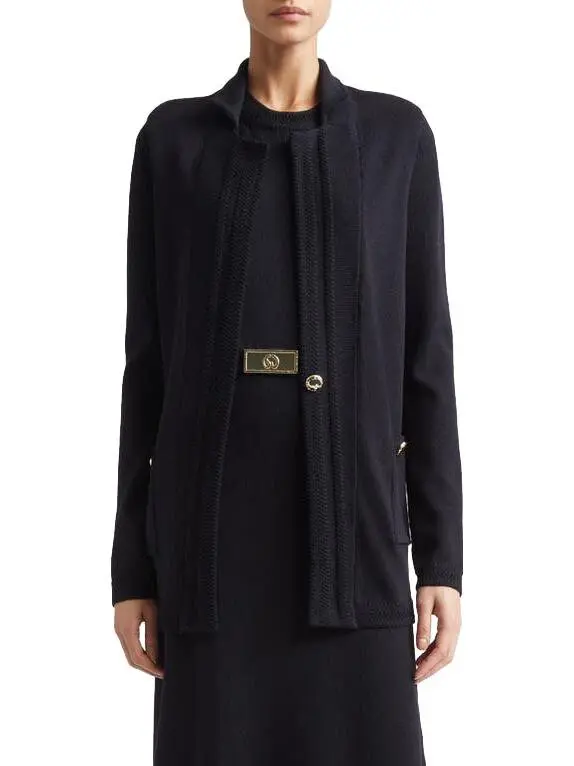 St. John Legacy Wool-blend Sweater Coat - Black