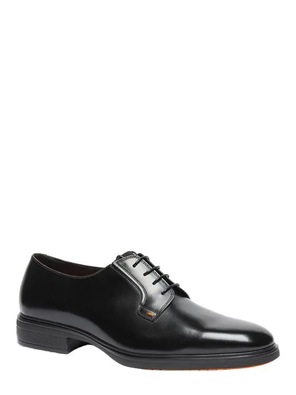 Santoni Plain Toe Oxford - Black