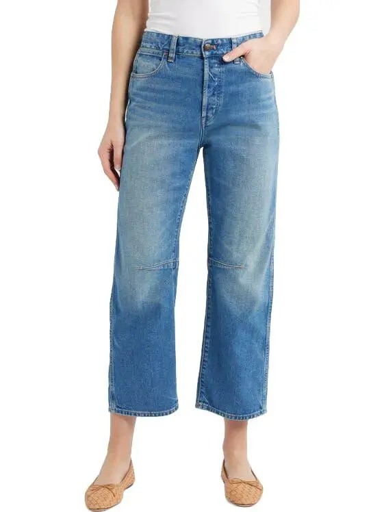 Madewell The Darted Barrel Leg Jeans - Retro Bright Wash