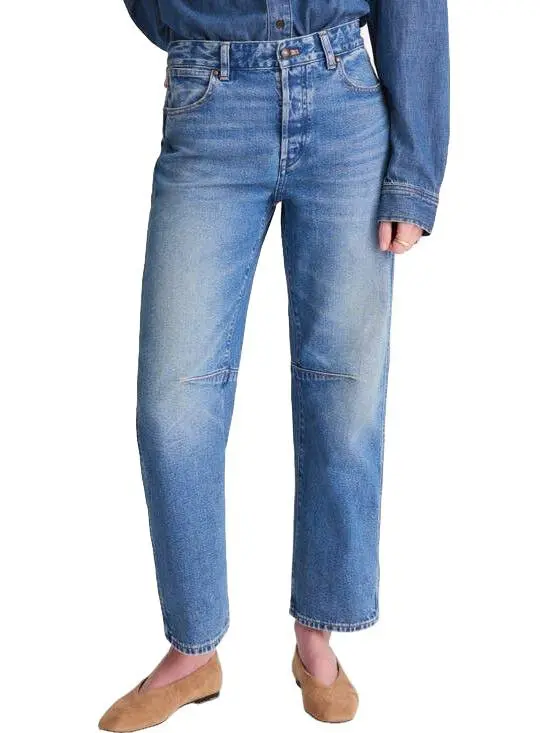 Madewell The Darted Barrel Leg Jeans - Retro Bright Wash