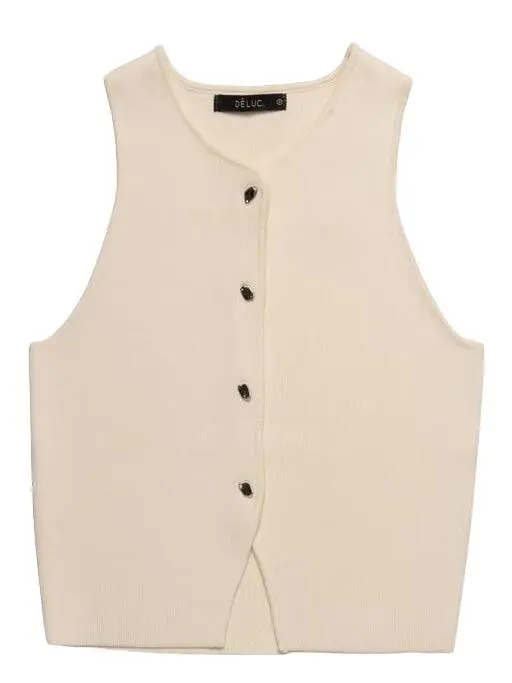 Deluc Ibiza Knit Vest - Ecru