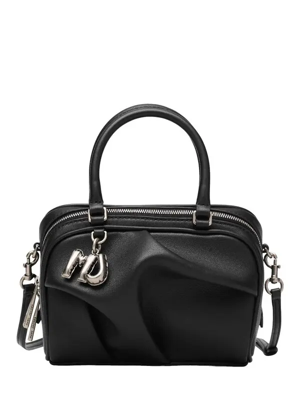Marc Jacobs The Micro Bauletto Leather Top Handle Bag - Black