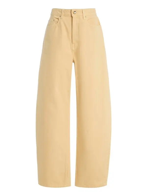 Ossou Bends Rigid Mid-rise Curved Jeans - Yellow