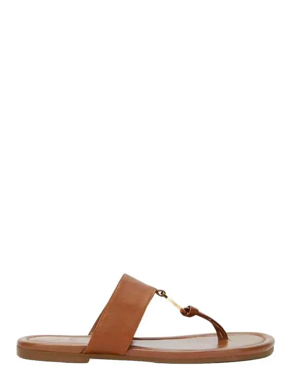 ODISSI Olivia Ring-detail Leather Sandals - Brown