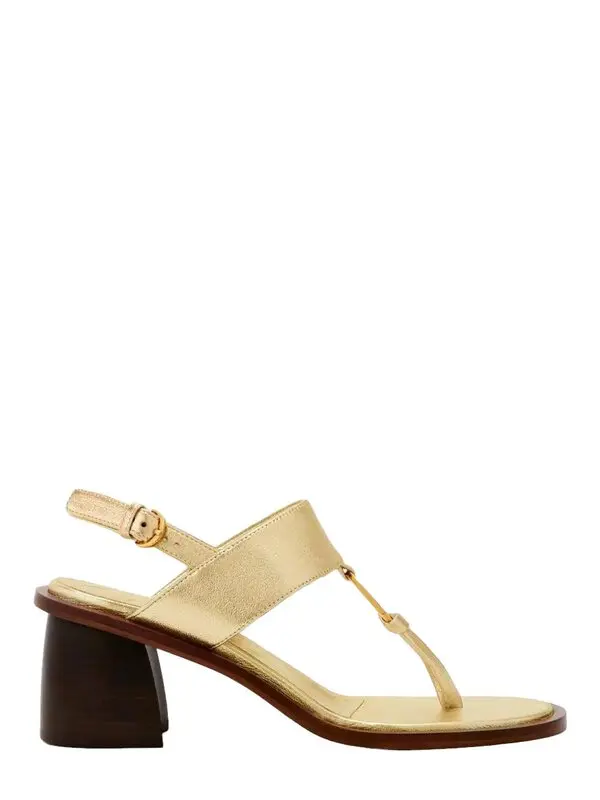 ODISSI Olivia Mid Ring-detail Leather Sandals - Gold