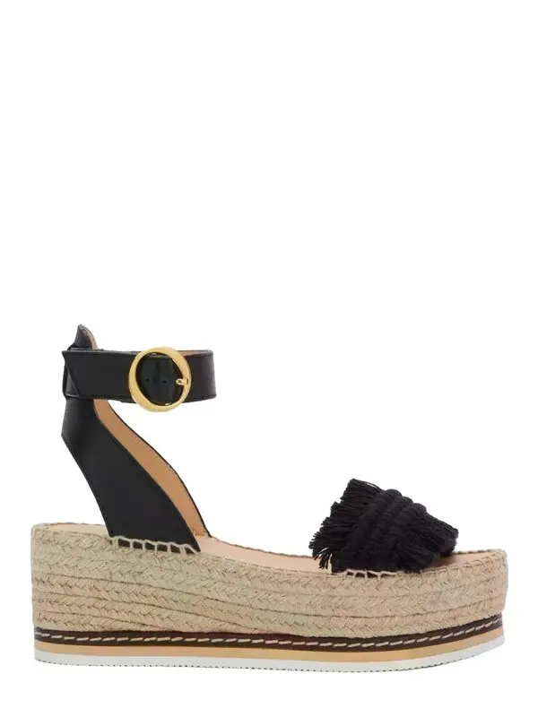 ODISSI Lily Mid-wedge Espadrilles - Black