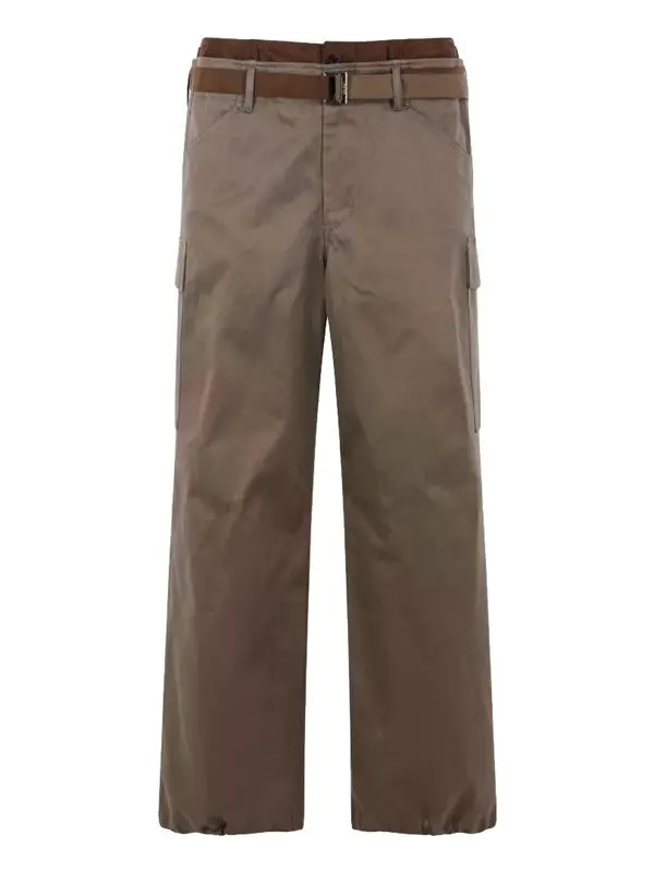 Sacai Gabardine Cargo Trousers - Brown