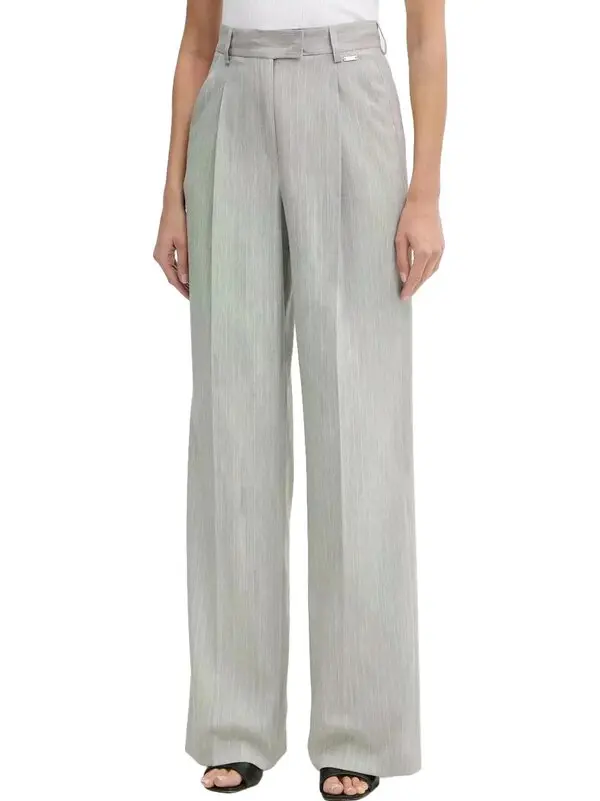 FRACOMINA Pinstriped Pleat-detail Trousers - Grey