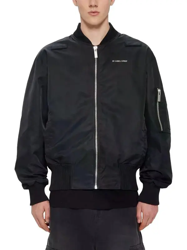 44 LABEL GROUP Zipped Bomber Jacket - Black