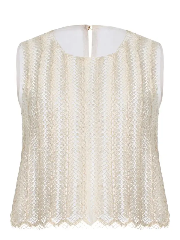 CURATORIA Yunga Crochet-lace Cotton-blend Top - Ivory