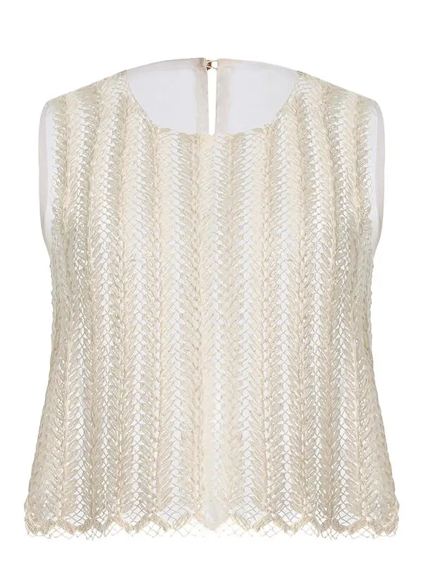 CURATORIA Yunga Crochet-lace Cotton-blend Top - Ivory