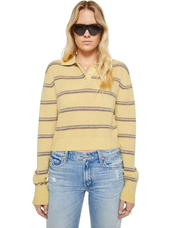 Eterne Barrett Striped Cashmere Sweater - Yellow