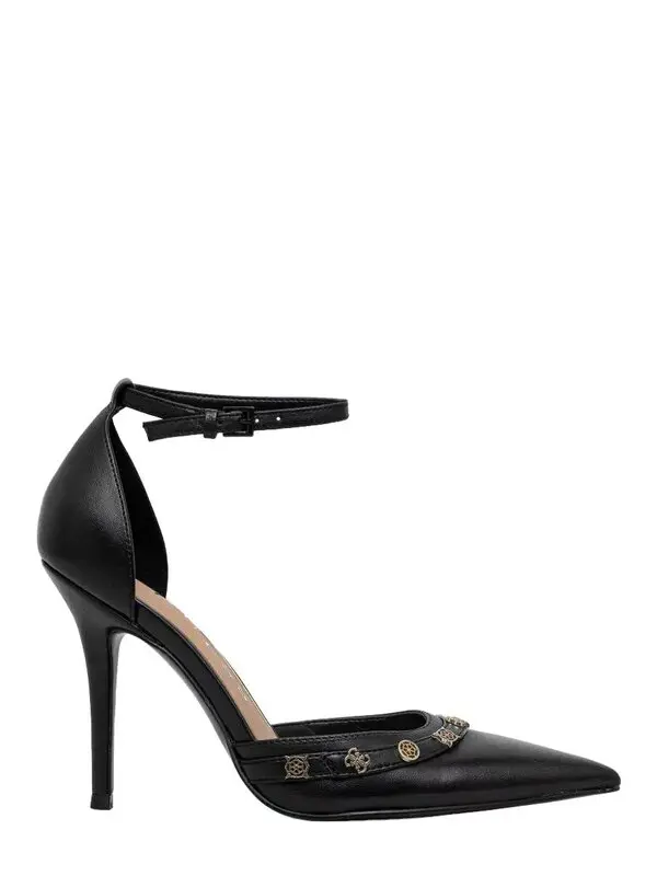 Guess Ankle Strap Embellished Pumps - Black