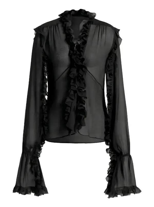 Alberta Ferretti Ruffled Blouse - Black