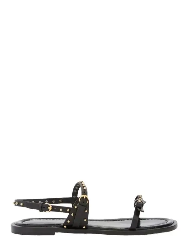 ODISSI Jackie Bow-detail Leather Sandals - Black