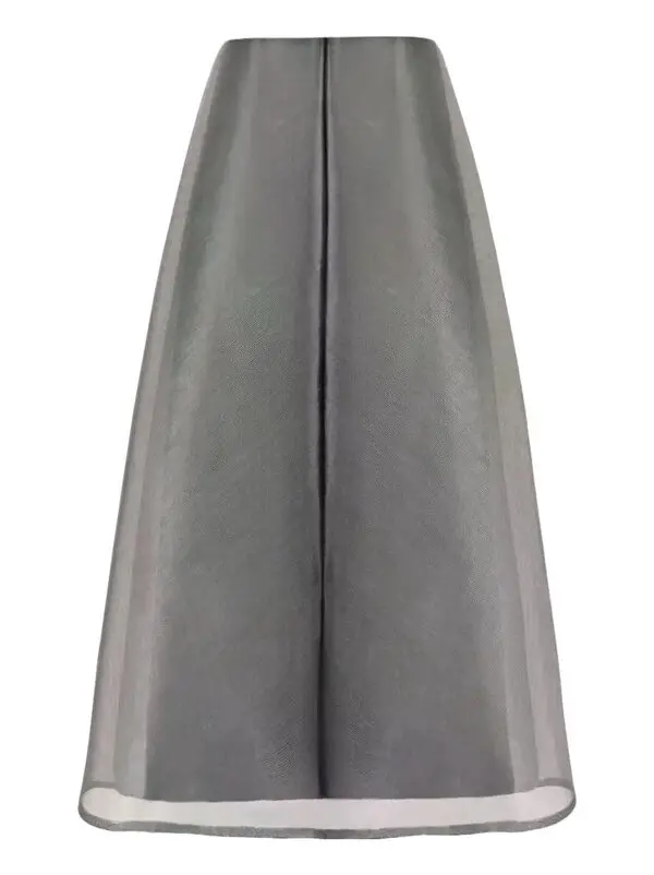 GEMY MAALOUF Striped Midi Skirt - Grey