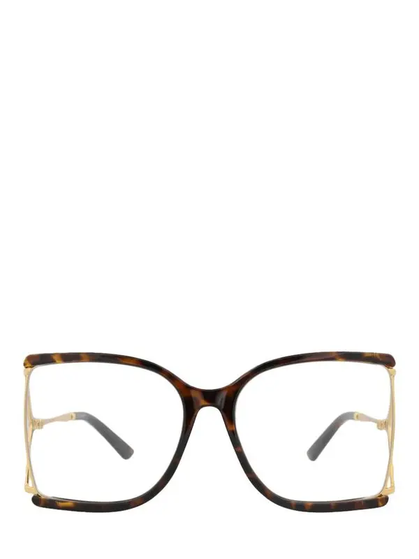 Gucci Square-frame Injection Optical Frames - Havana Gold Transparent (gg0592o/30008111/002)