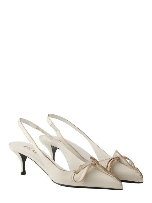 Prada Leather Slingback Pumps - Neutral