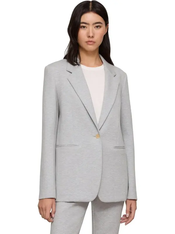 Lafayette 148 New York Scuba Cotton Melange Blazer - Greystone Melange