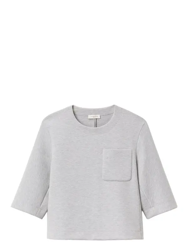 Lafayette 148 New York Scuba Cotton Mélange T-shirt - Greystone Melange