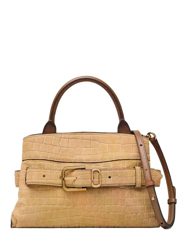 Marc Jacobs Small Suede Croc Dakota Tote Bag - Brown