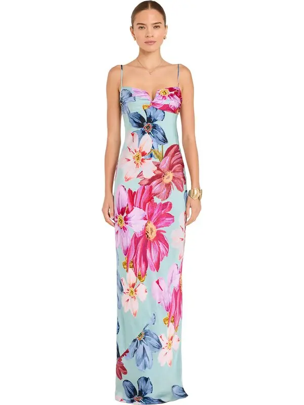 Amanda Uprichard Ira Floral Maxi Dress - Blue Multi