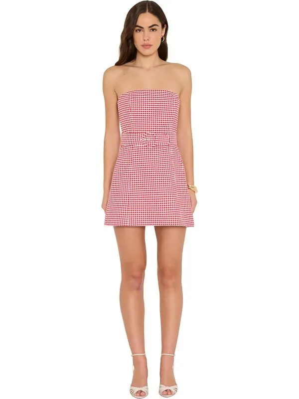 Amanda Uprichard Fae Gingham Mini Dress - Red White
