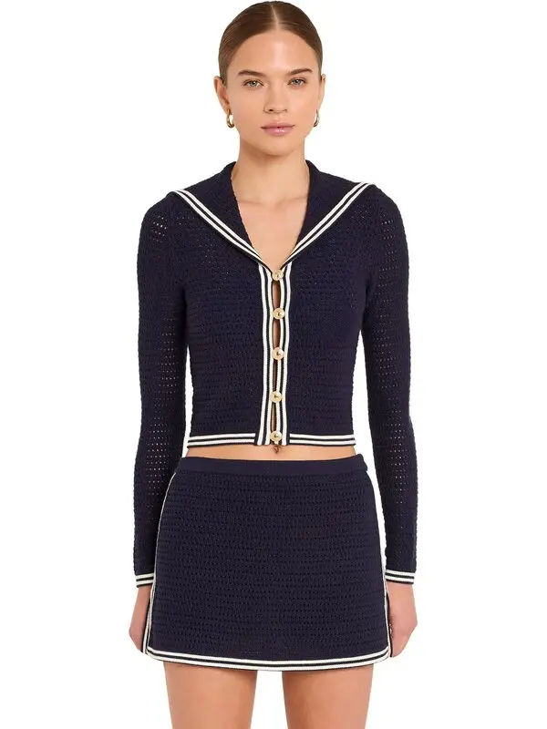 Amanda Uprichard Monique Cardigan - Navy/ Ivory