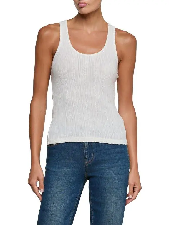 L'Agence Adria Organic Cotton Tank - Antique White