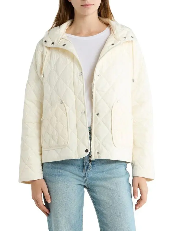 Bernardo Diamond Quilted Jacket With Removable Hood - Vanila Ice