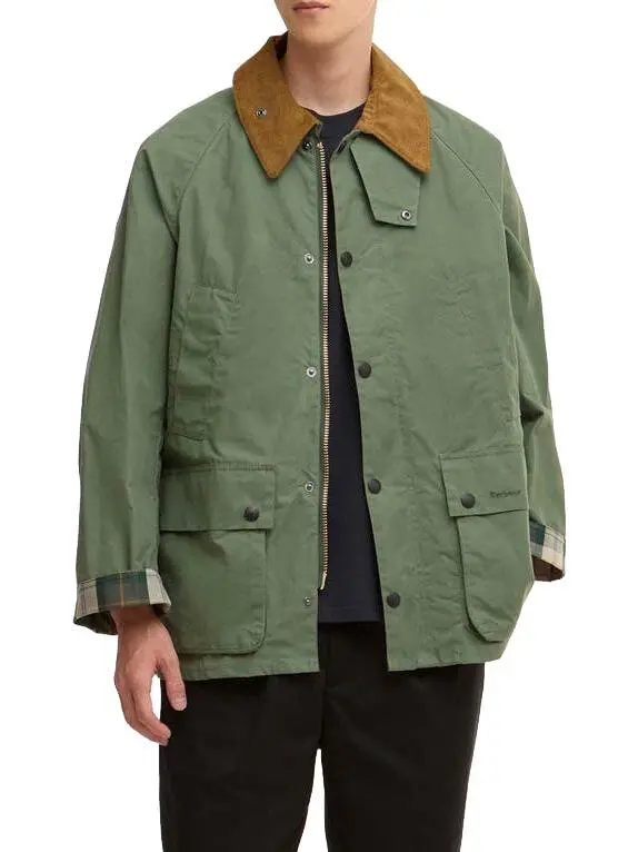 Barbour Bedale Coated Cotton Jacket - Winter Moss