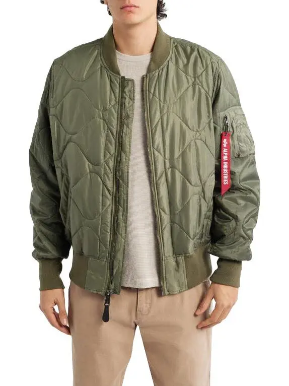 Alpha Industries L-2b Relaxed Water Resistant Quilted Bomber Jacket - Green