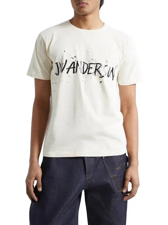 JW Anderson Circular Logo Graphic T-shirt - Ecru