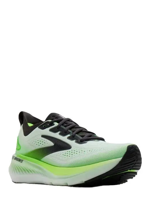 Brooks Glycerin Gts 23 Lace-up Running Shoe - White/phantom/green Gecko